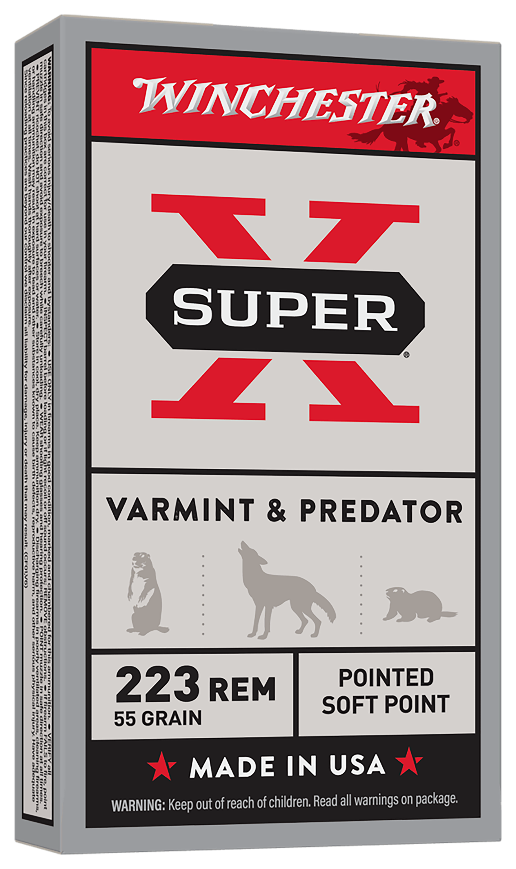 Winchester Super-X .223 Remington 55 Grain Pointed Soft Point Rifle ...